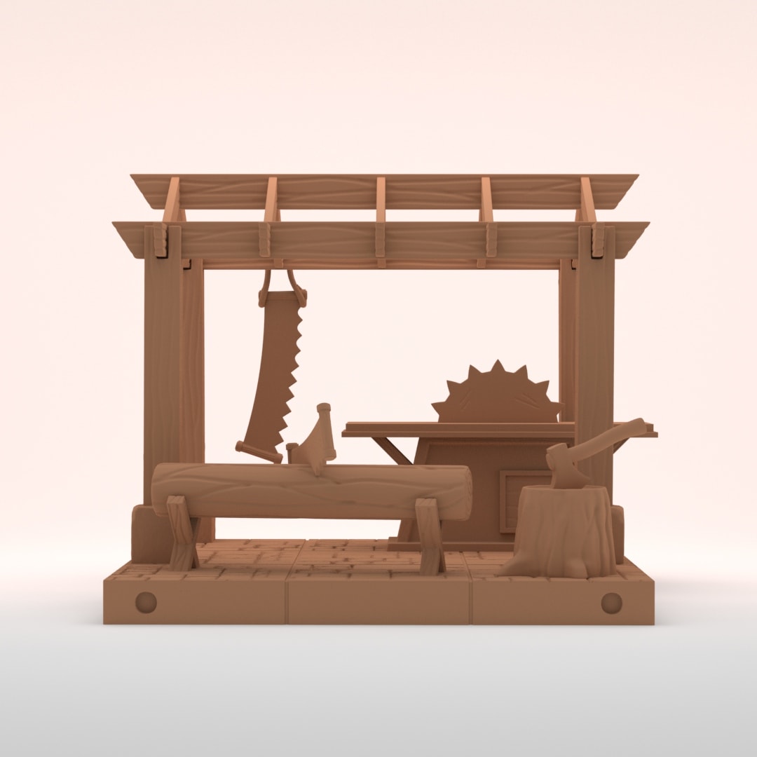 Carpenter Market Stall Pre-Supported by Roll Model Minis - MiniHoarder