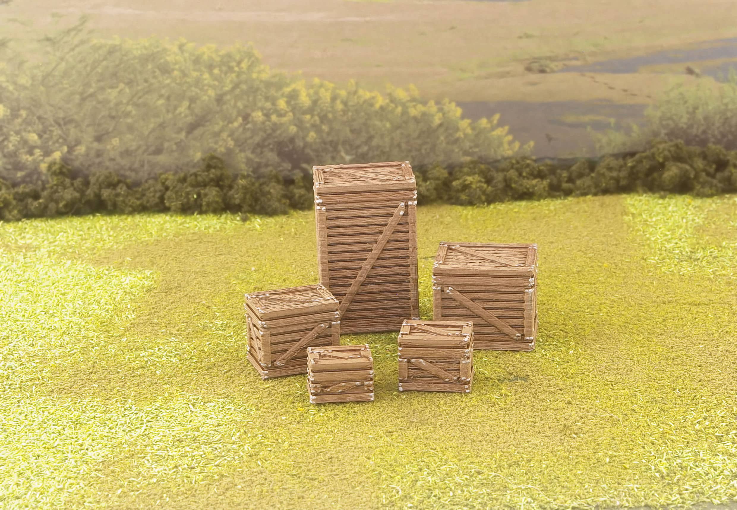 1/56 Scale (28mm Scale) Wood Crates by Craig's Models cc - Wargaming3D