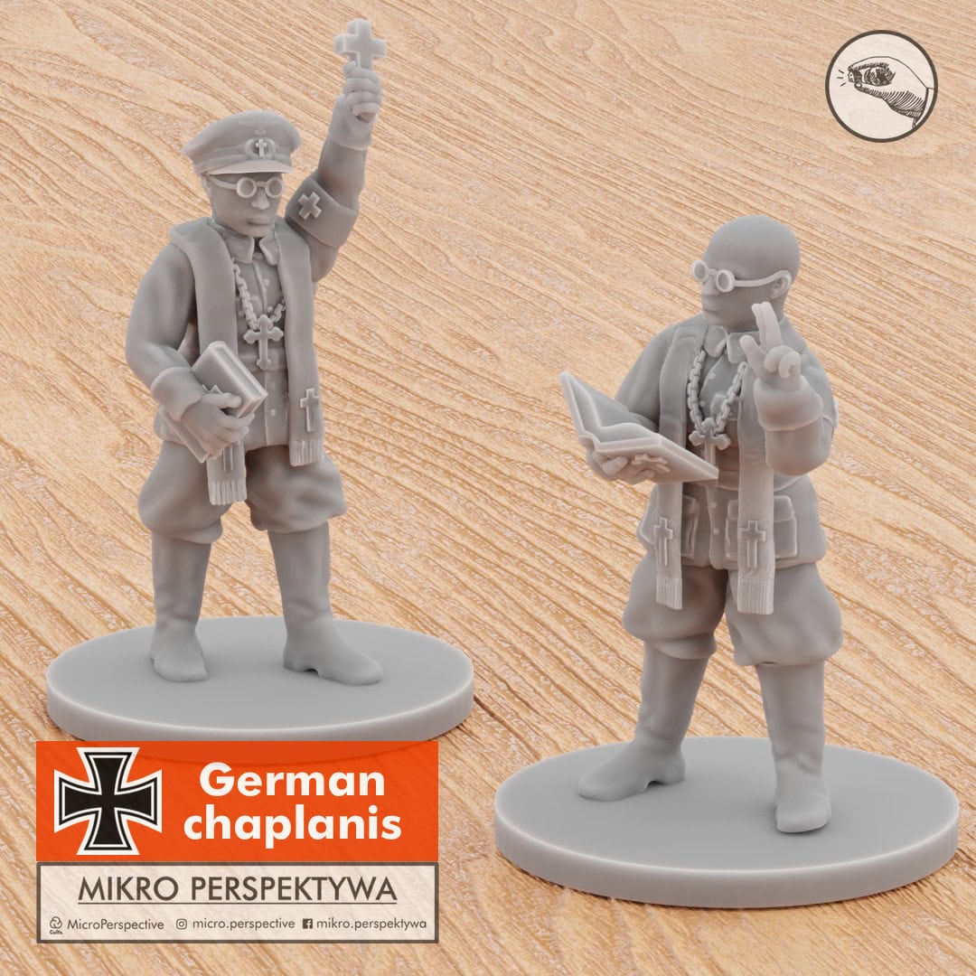 German Chaplains set 28mm supported by Micro Perspective - Wargaming3D