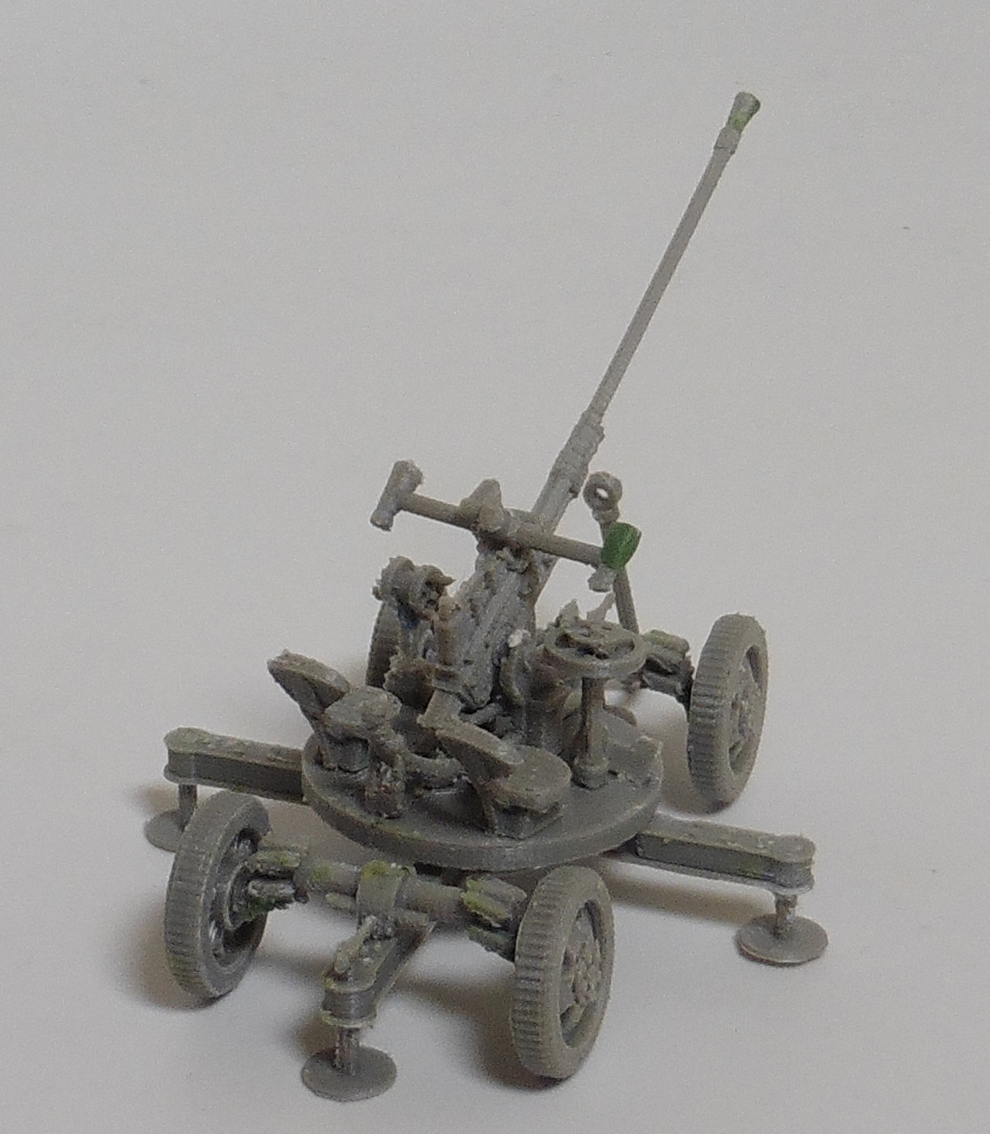 WWII Russian 37mm AA gun deployed on wheeled carriage 1-56 scale by ...