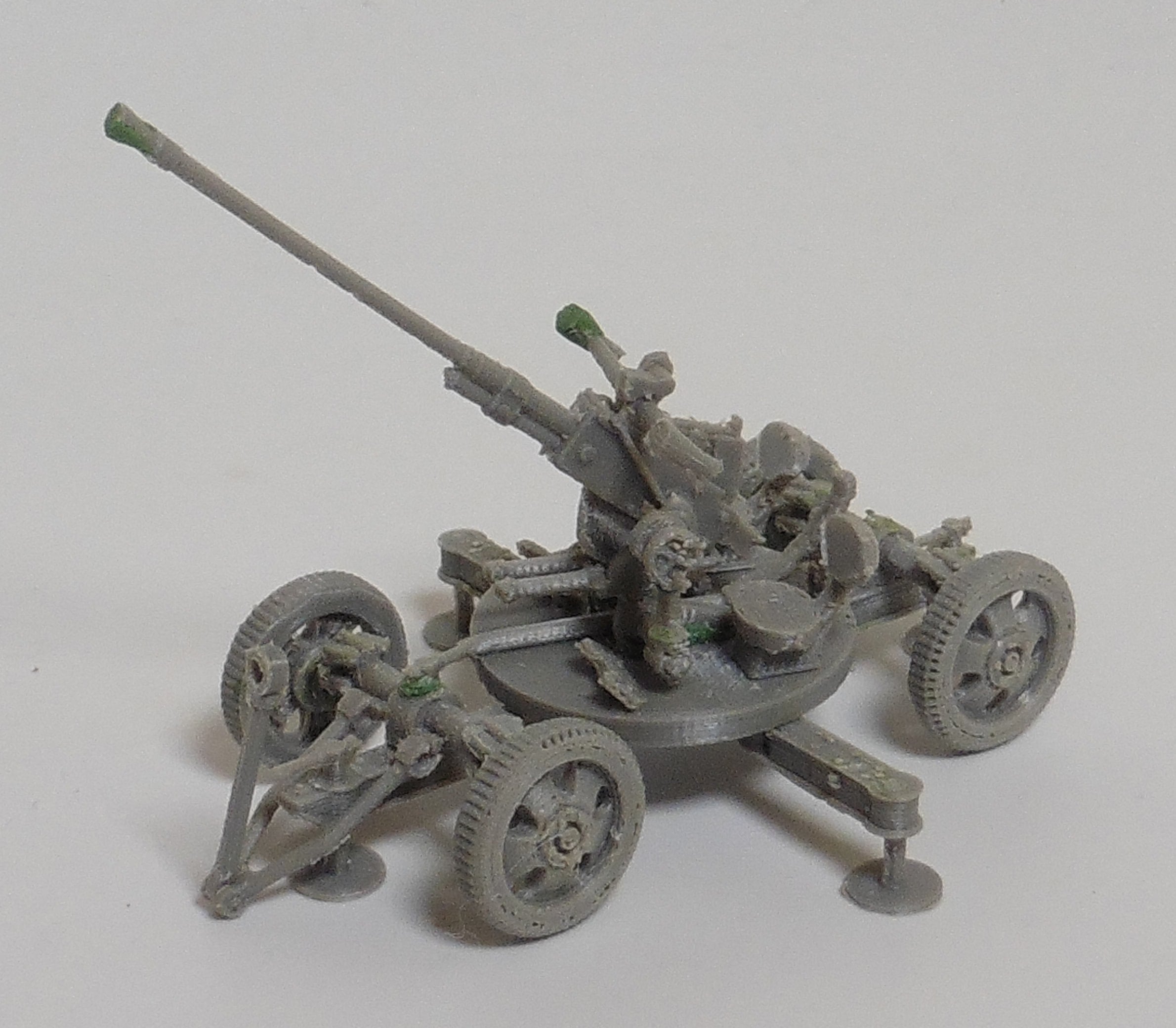 WWII Russian 37mm AA gun deployed on wheeled carriage 1-56 scale by ...