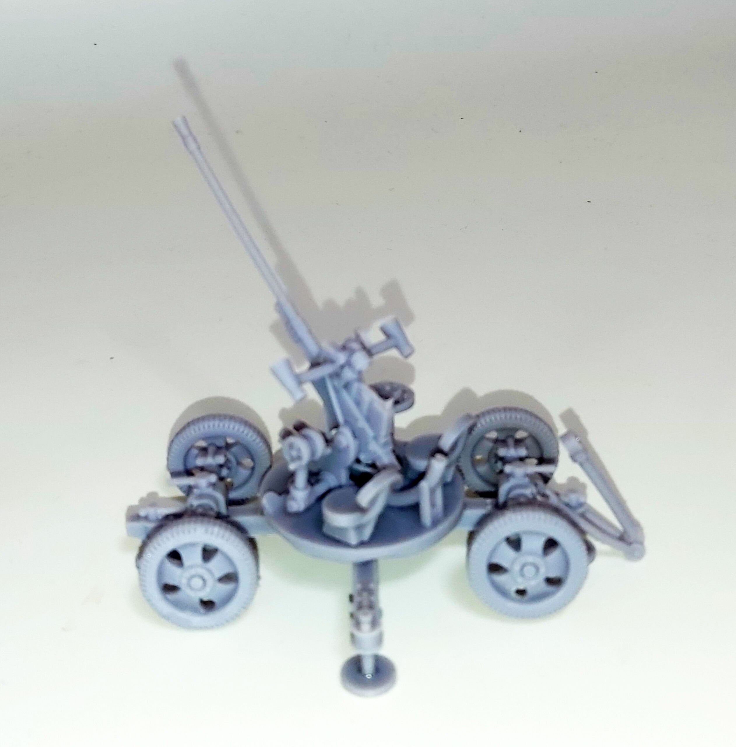 WWII Russian 37mm AA gun deployed on wheeled carriage 1-56 scale by ...