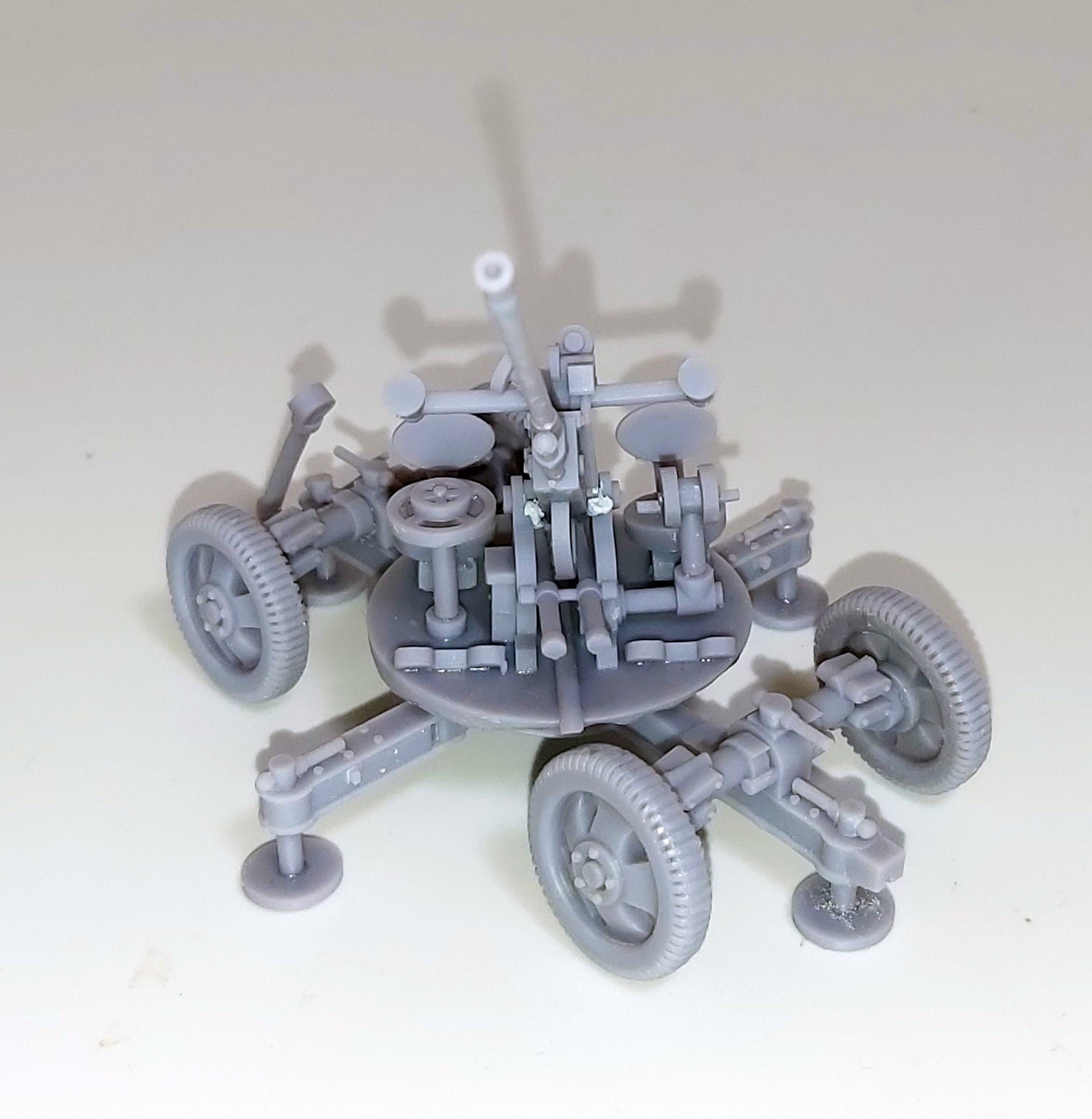 WWII Russian 37mm AA gun deployed on wheeled carriage 1-56 scale by ...