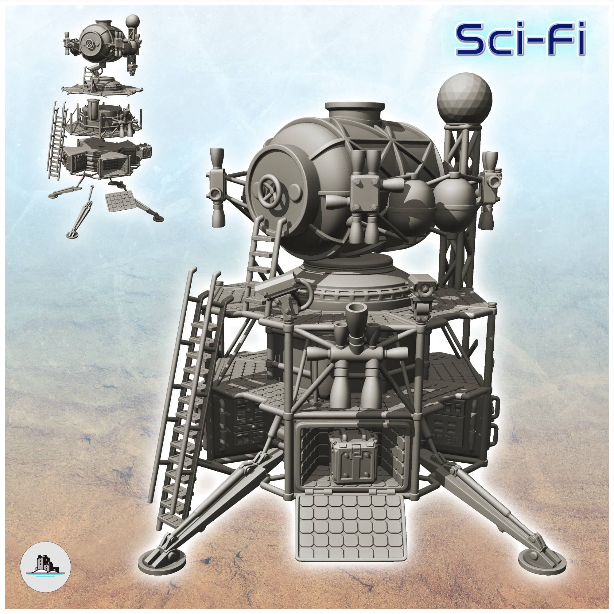 Space exploration probe with ladders and storage tanks (10) by Hartolia ...