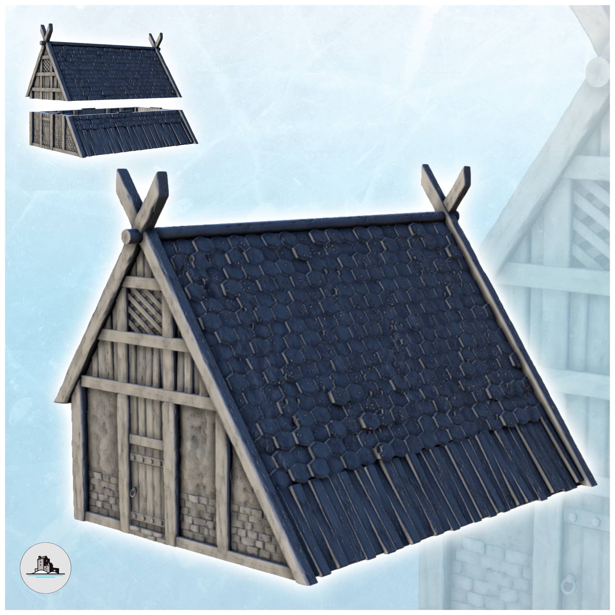 Viking building with sloping roof (4) by Hartolia miniatures - MiniHoarder