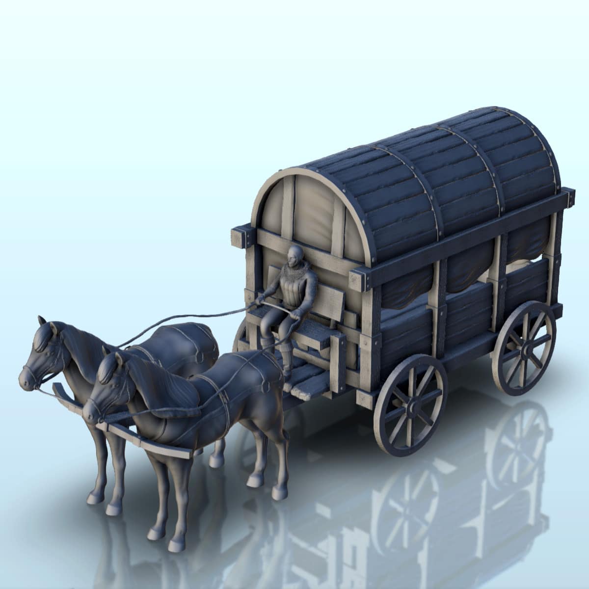 Medieval carriage with horses and coachman (2) by Hartolia miniatures ...