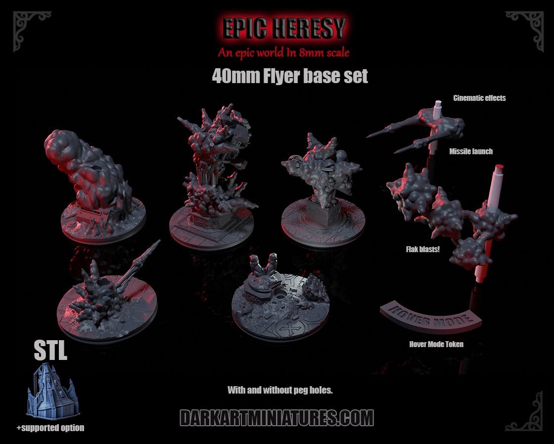 Epic Heresy: 40mm Flyer Bases by Dark Art Miniatures - MiniHoarder