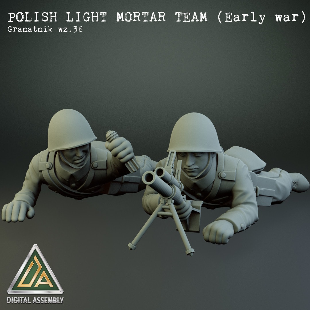 Polish Light Mortar Team (Early war) by Digital Assembly - Wargaming3D