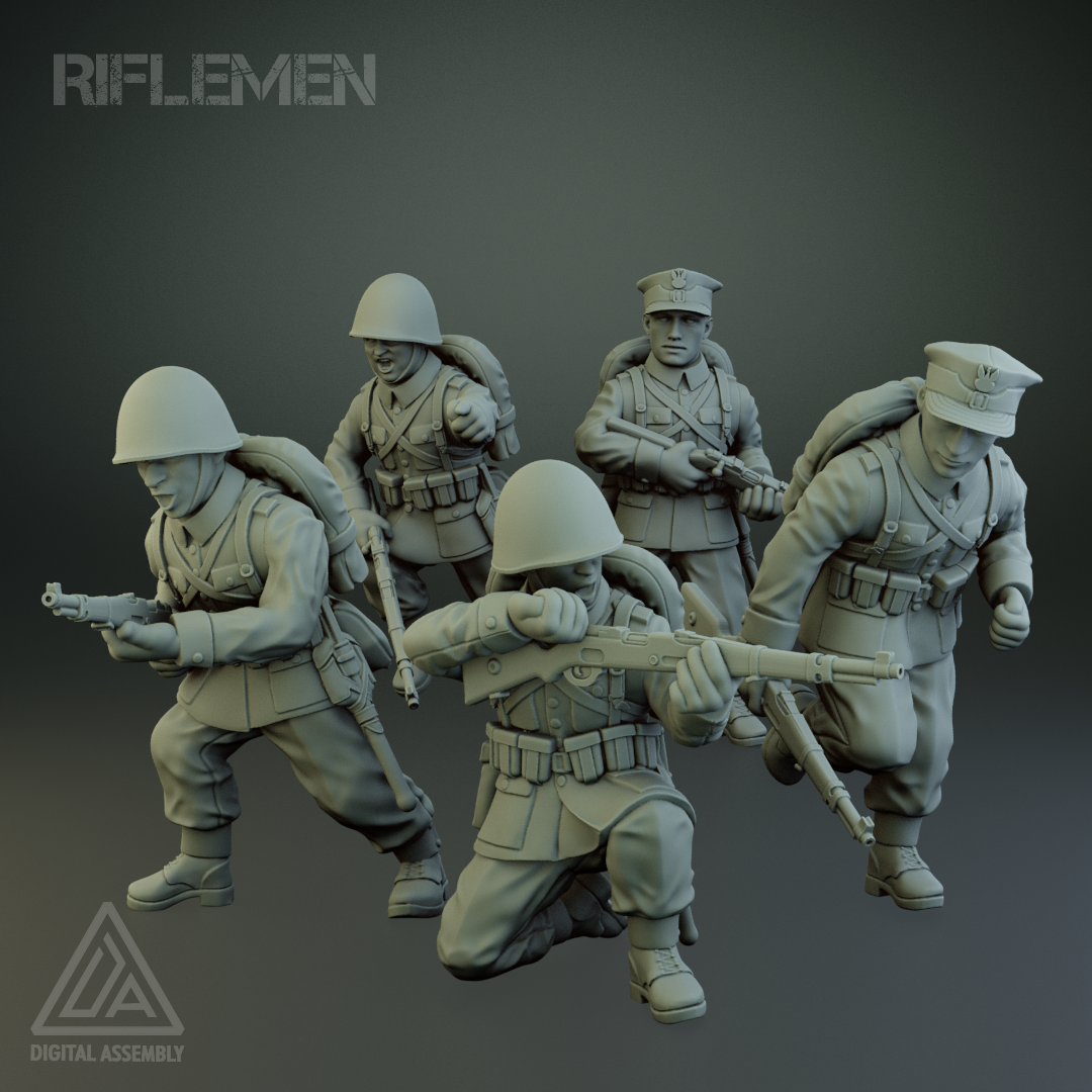 Polish Infantry (Early war) Pre-Assembled by Digital Assembly - Wargaming3D