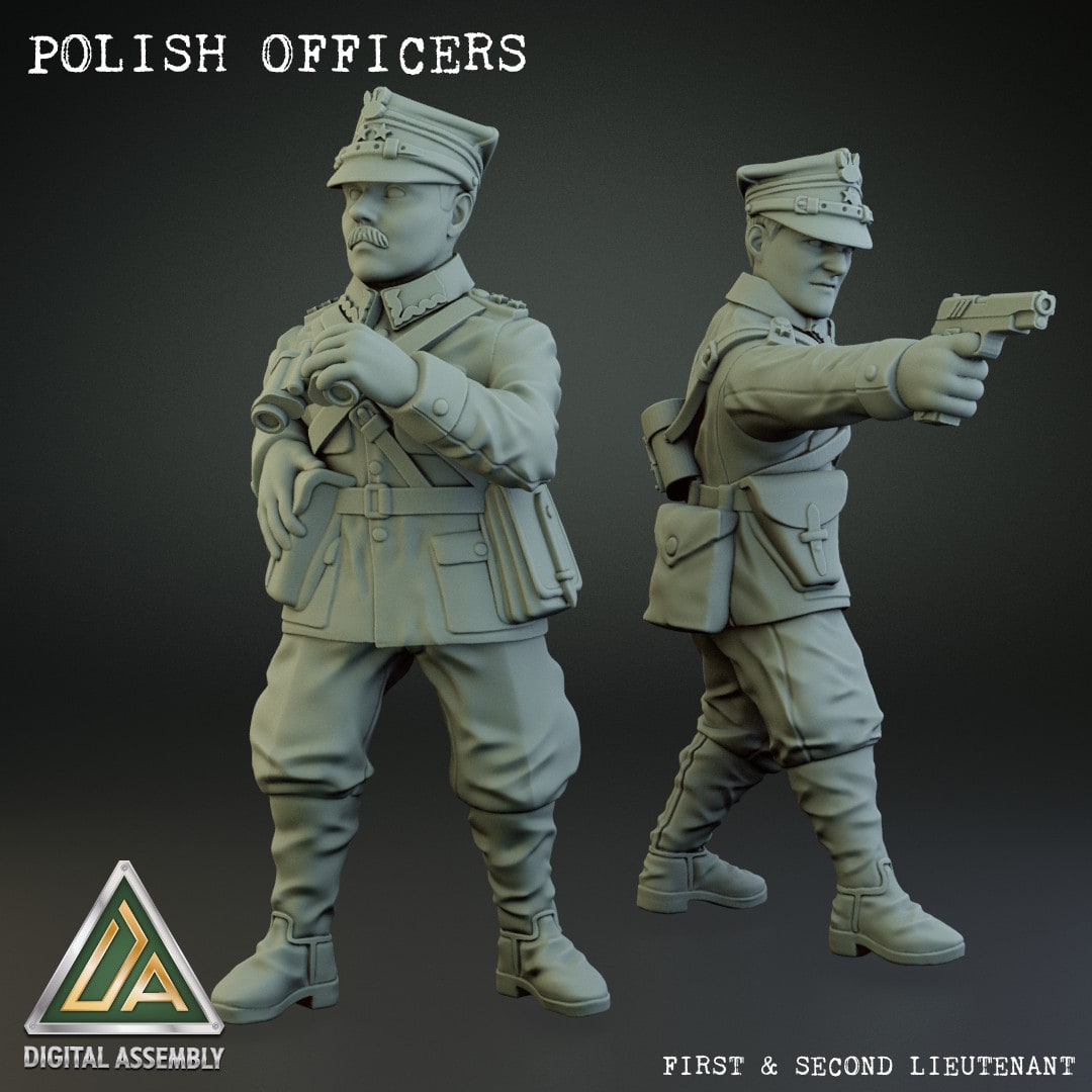 Polish Infantry Officers (Early war) by Digital Assembly - Wargaming3D