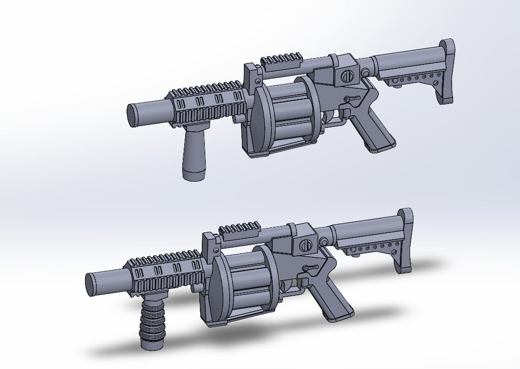MGL-140 Multiple Grenade Launcher Pack 3D Print Model by Dreaming Den ...