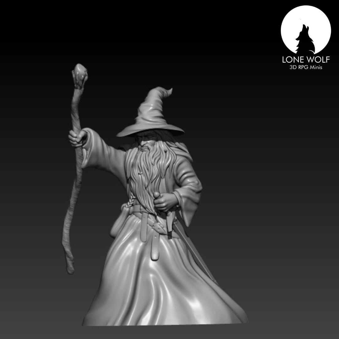 Taliesin, the Wizard, on foot by Lone Wolf - MiniHoarder