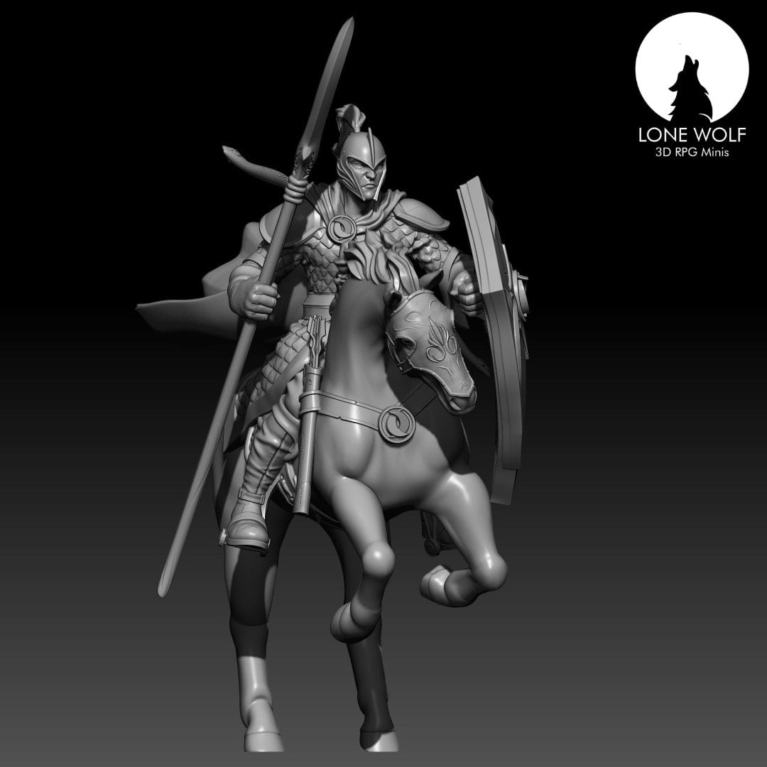 The Aes Sidhe Knight with spear and shield by Lone Wolf - MiniHoarder