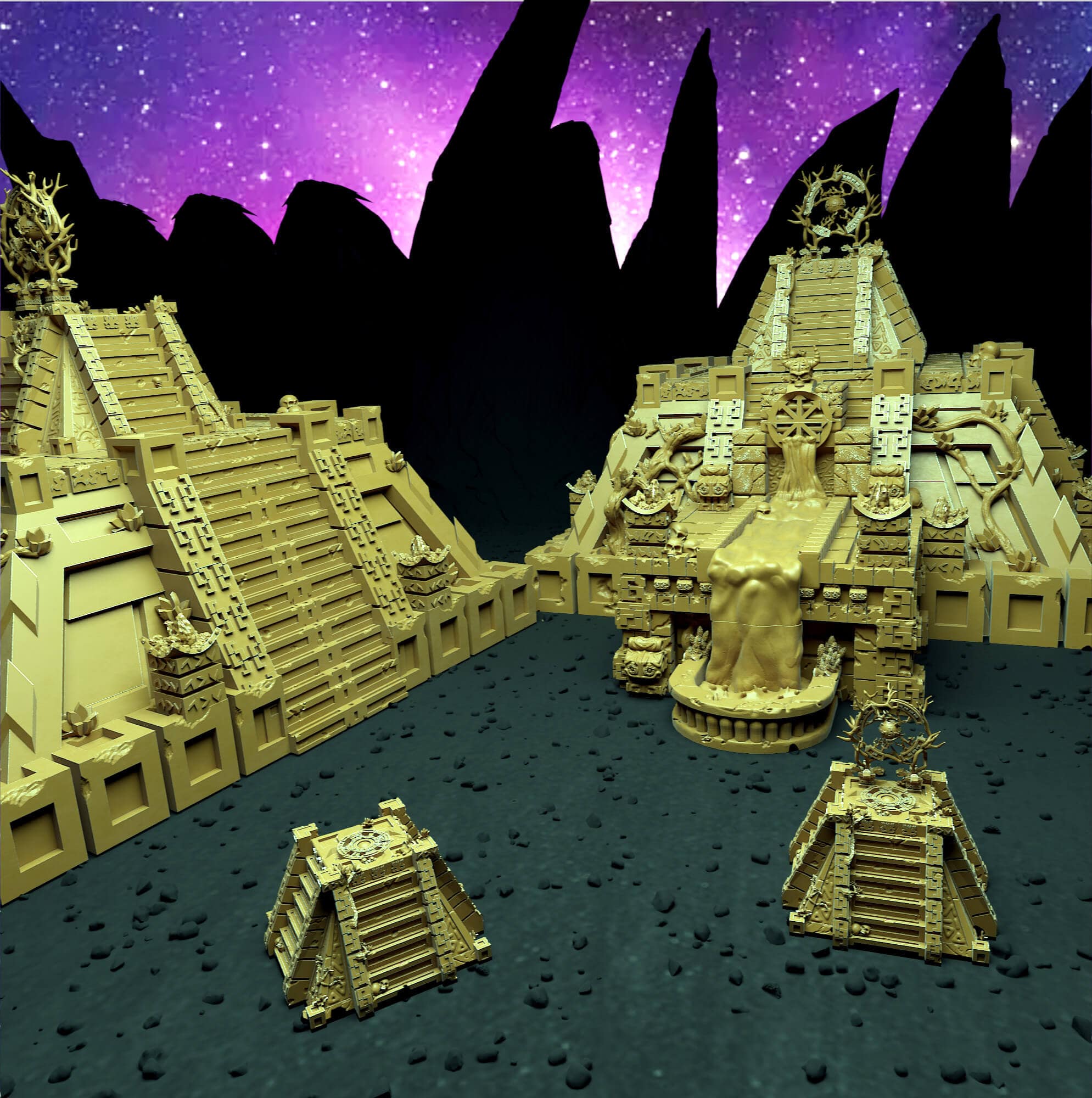 Modular Aztec/Chaos pyramid(s) with accessories for TTRPG/WarGames by ...