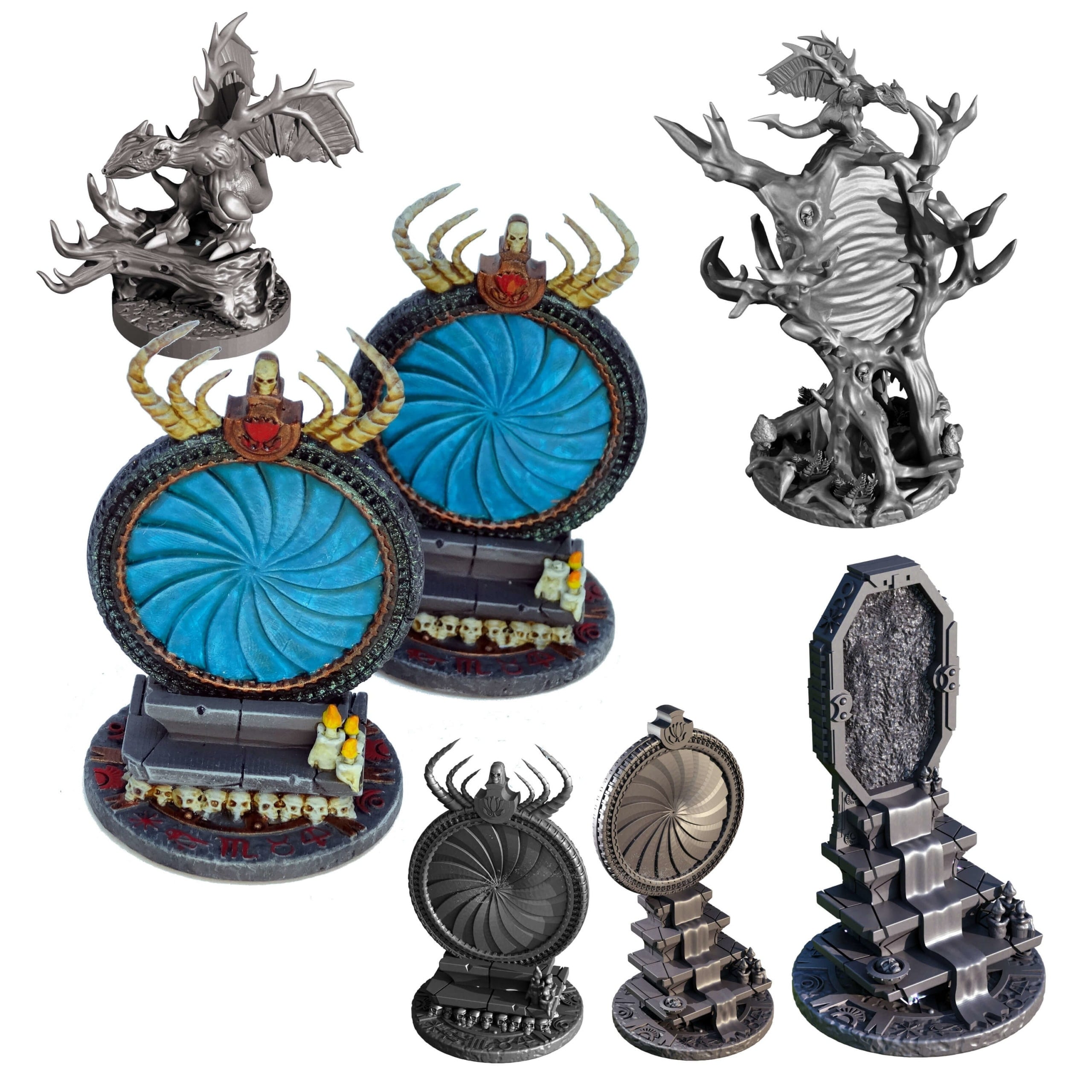 Portal/gate multiple miniature set with bonus fairy dragon portal guard ...