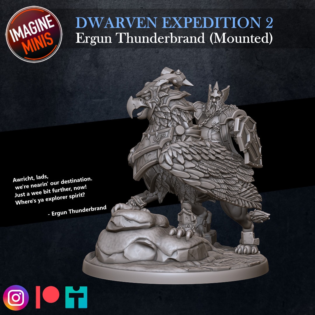 Dwarven Expedition 2 - Ergun Thunderbrand Mounted by Imagine Minis ...