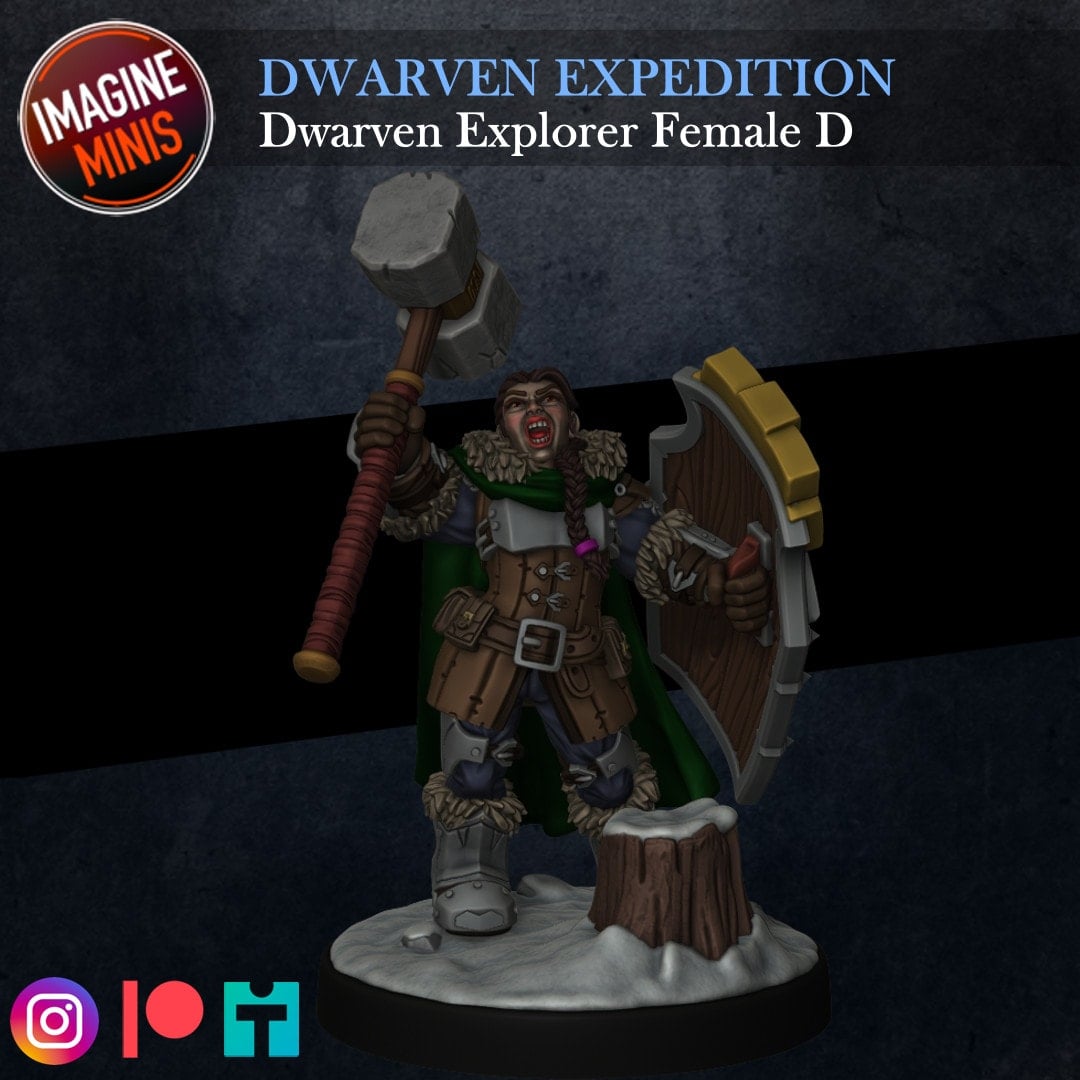 Dwarven Expedition - Dwarven Explorer Female D by Imagine Minis ...