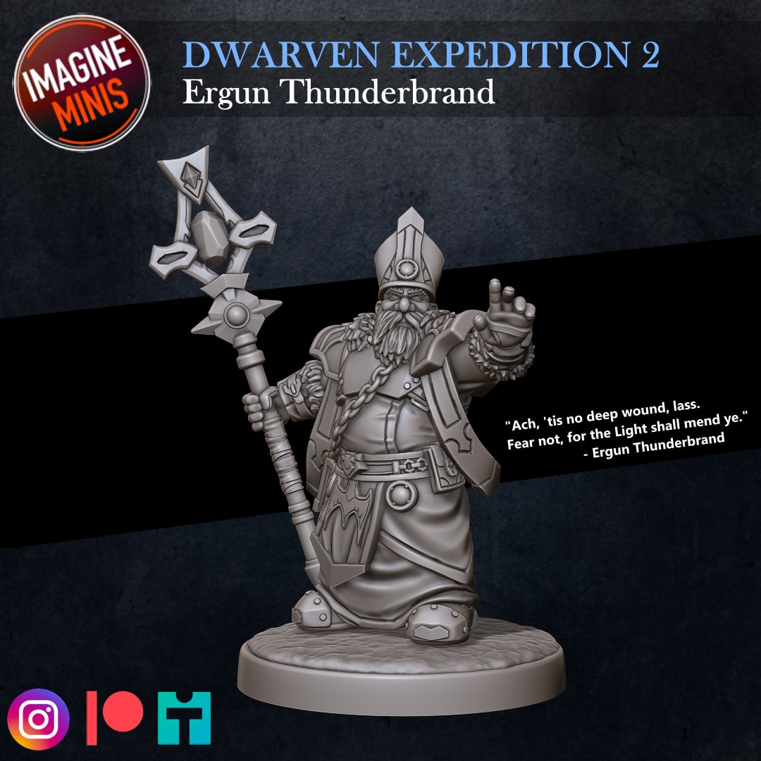 Dwarven Expedition 2 - Ergun Thunderbrand by Imagine Minis - MiniHoarder