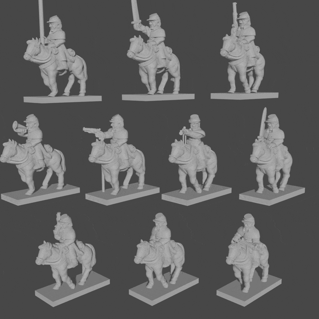 6mm ACW Cavalry Value Bundle (4 sets) by Henry Turner - Wargaming3D