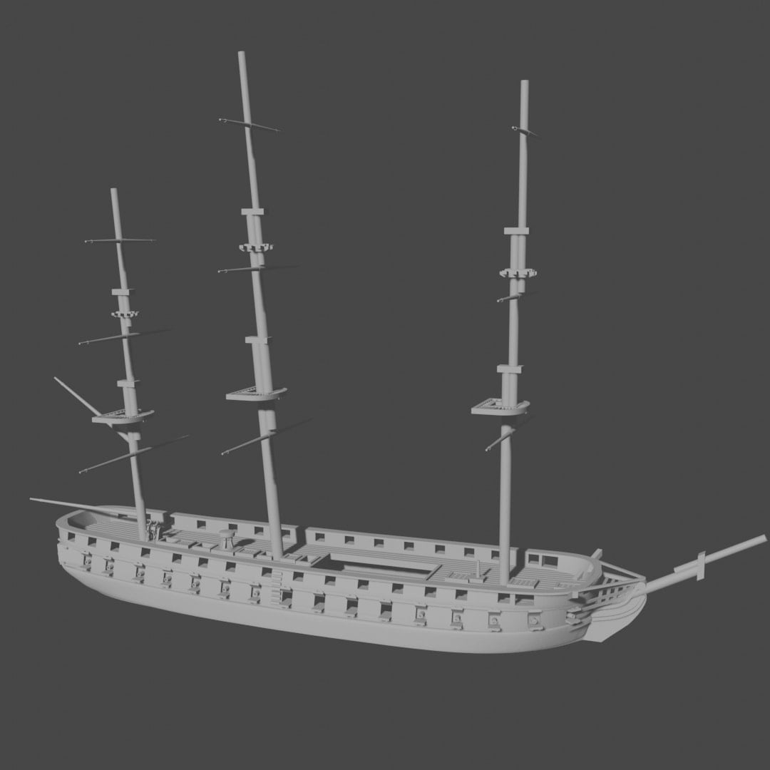 1:285 (6mm) USS Congress (1841-62) by Henry Turner - Wargaming3D