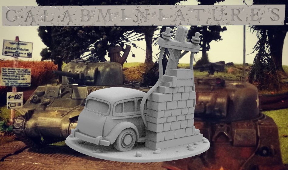 28mm crashed car by CALab Miniatures - Wargaming3D