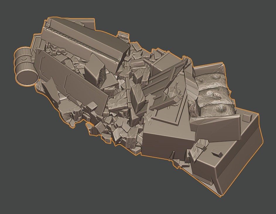 28mm stl barricade ruins by CALAB MINIATURES - MiniHoarder