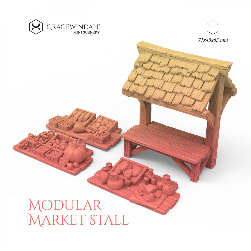 Modular Market Stall by Gracewindale Mini Scenery - MiniHoarder
