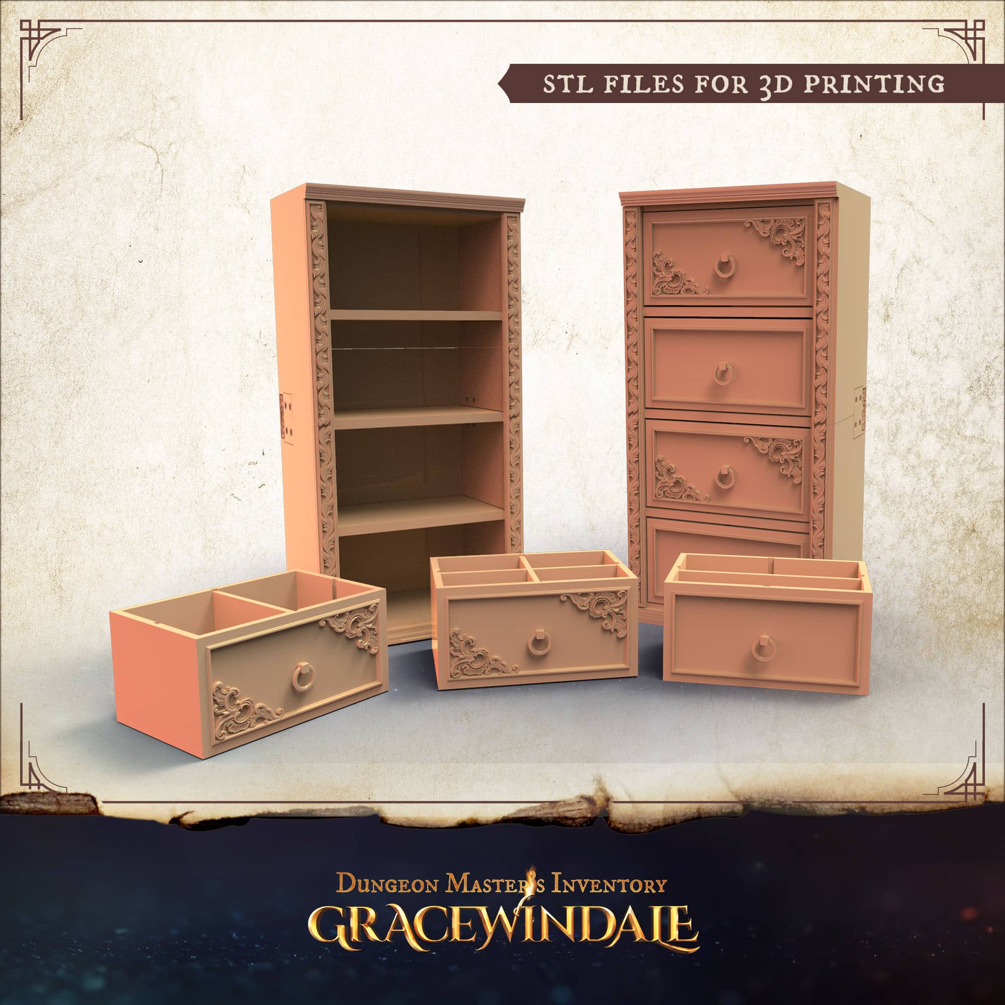 DM Inventory: Mini Drawers by Gracewindale Mini Scenery - MiniHoarder