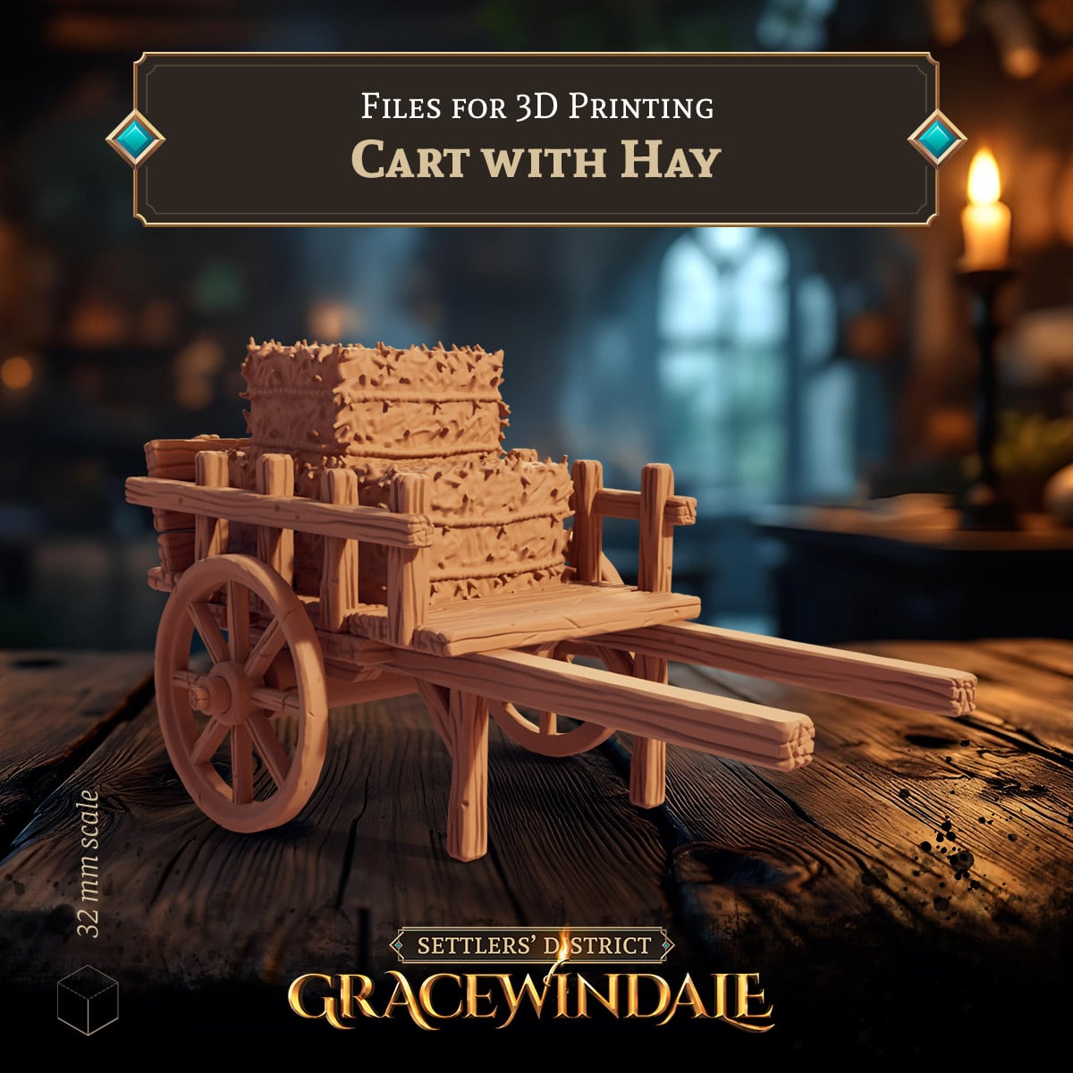 Cart with Hay by Gracewindale Mini Scenery - MiniHoarder