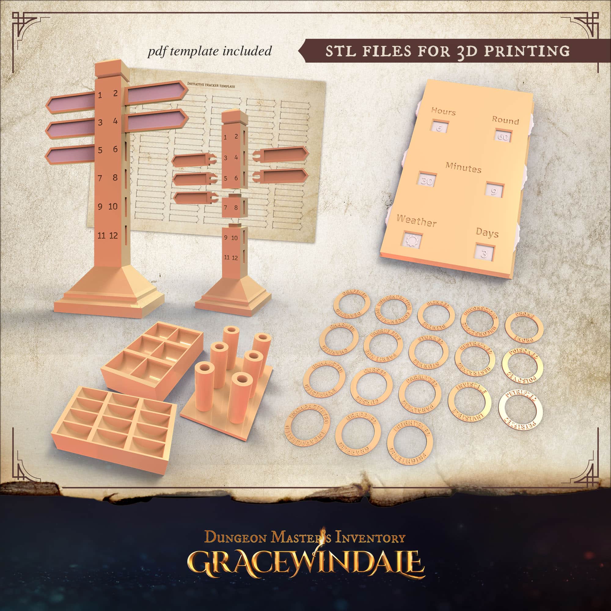 DM Inventory: Condition Markers by Gracewindale Mini Scenery - MiniHoarder