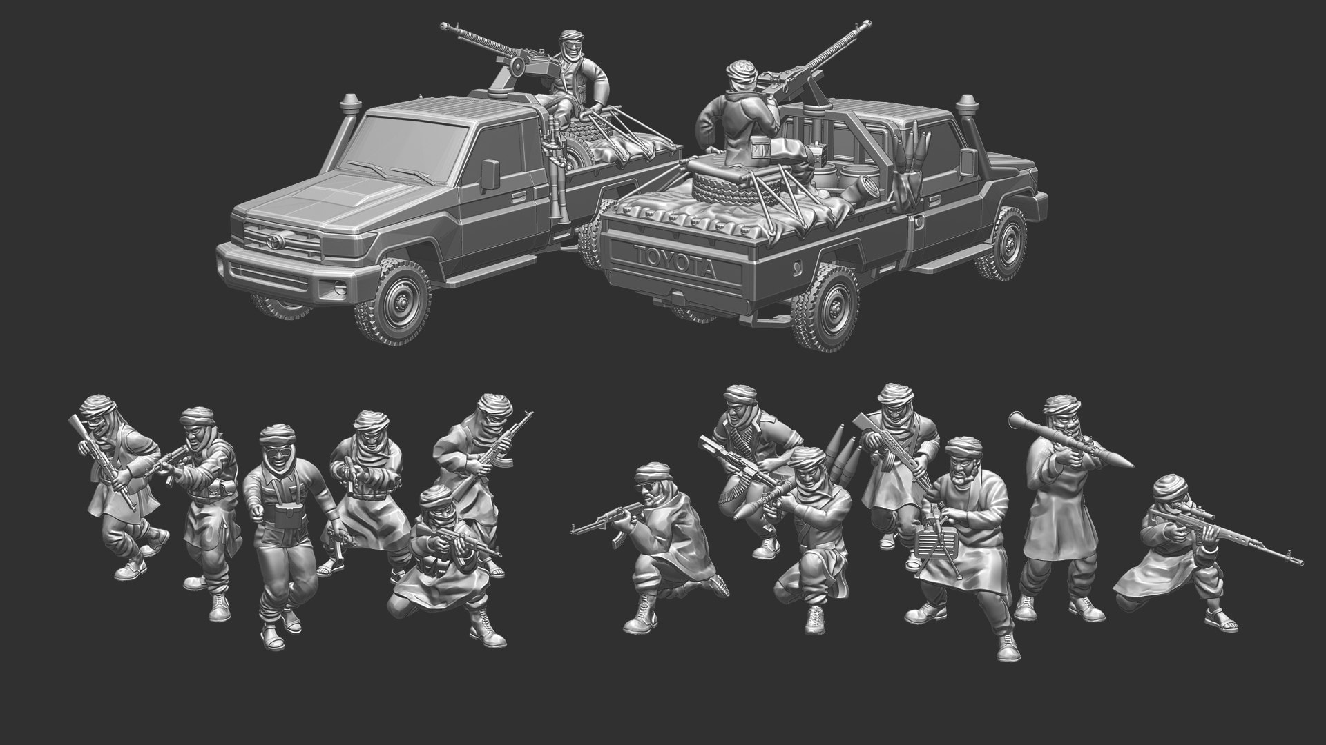 Saharian Militia Core Set by Miska Miniatures - Wargaming3D