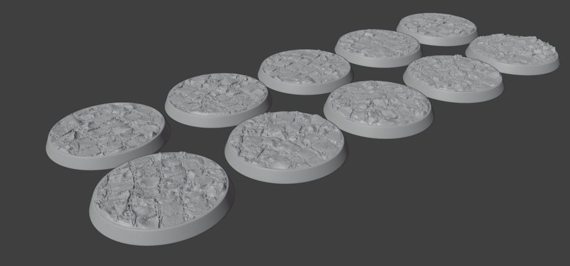 Cobblestone Base - 25mm Set by Faded Designs - Wargaming3D