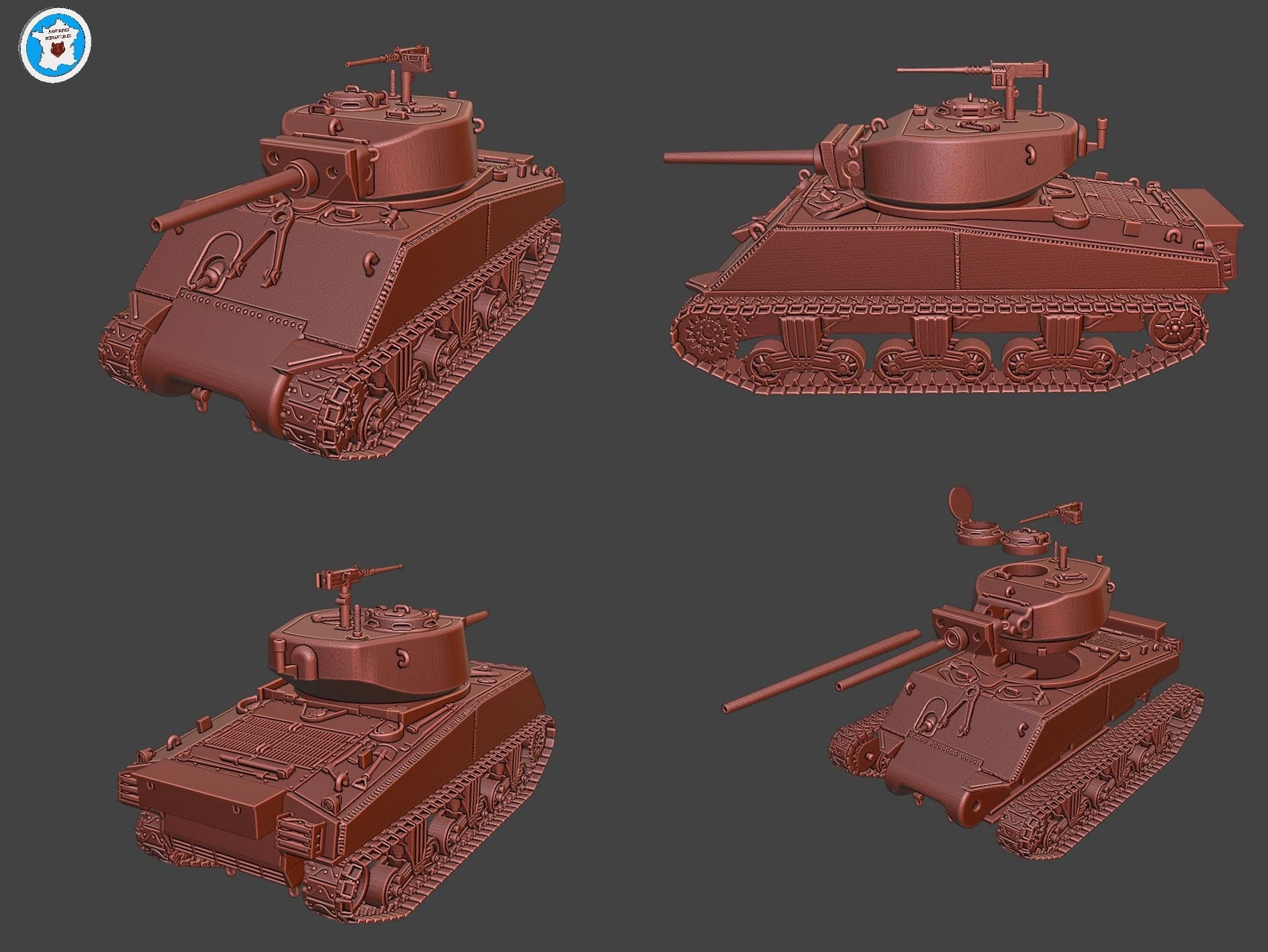 Sherman M4A3E2 Jumbo (1/56) by Arvernes Miniatures - Wargaming3D