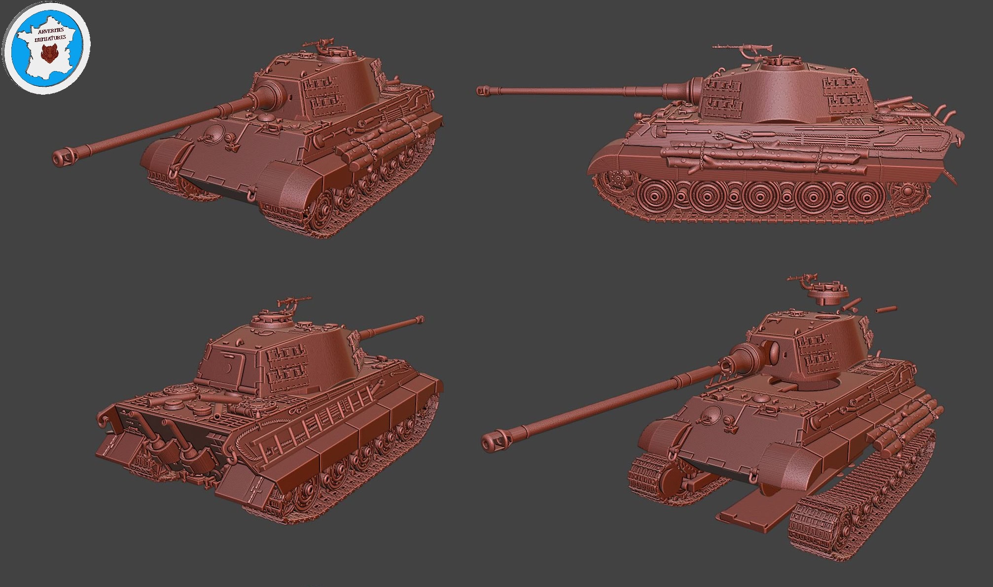 Tiger II (1/56) by Arvernes Miniatures - Wargaming3D