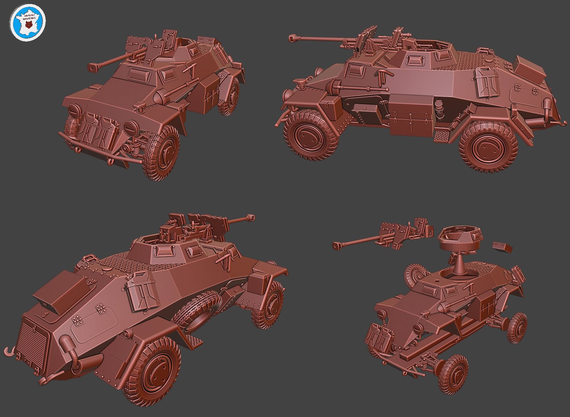 Pack Sdkfz 221 + sPzB 41 (1/56) by Arvernes Miniatures - Wargaming3D