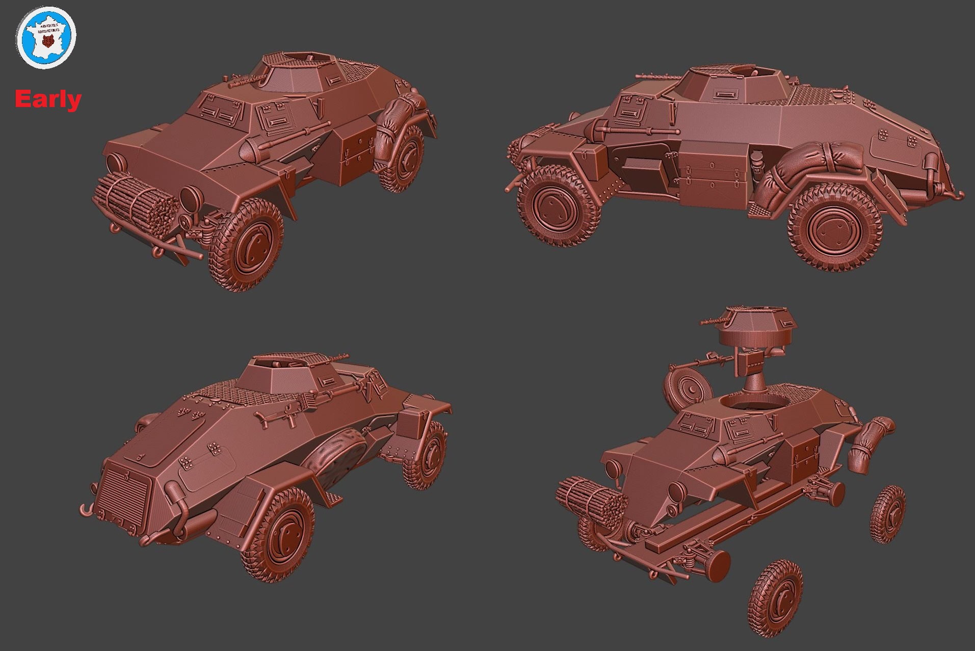 Pack Sdkfz 221 + sPzB 41 (1/56) by Arvernes Miniatures - Wargaming3D