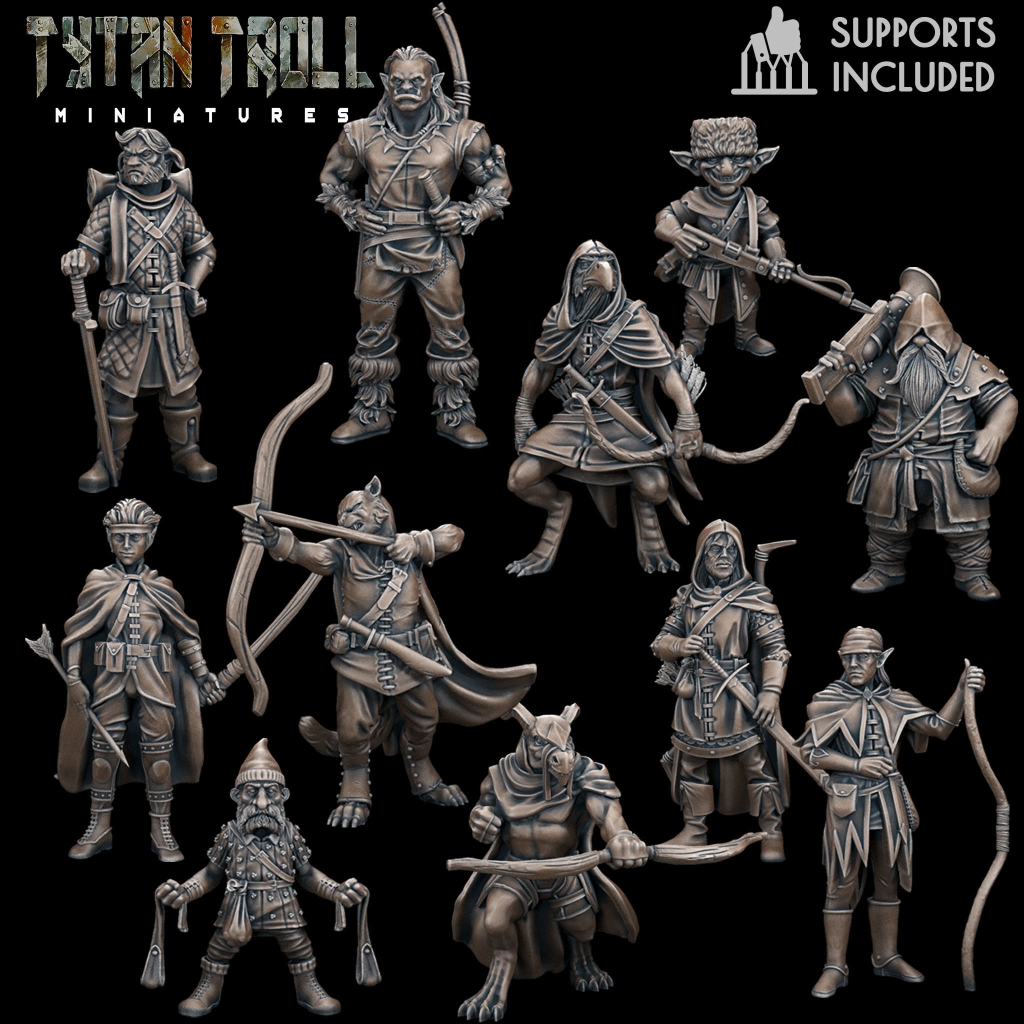 DnD Heroes Rangers - Males by TytanTroll Miniatures - MiniHoarder