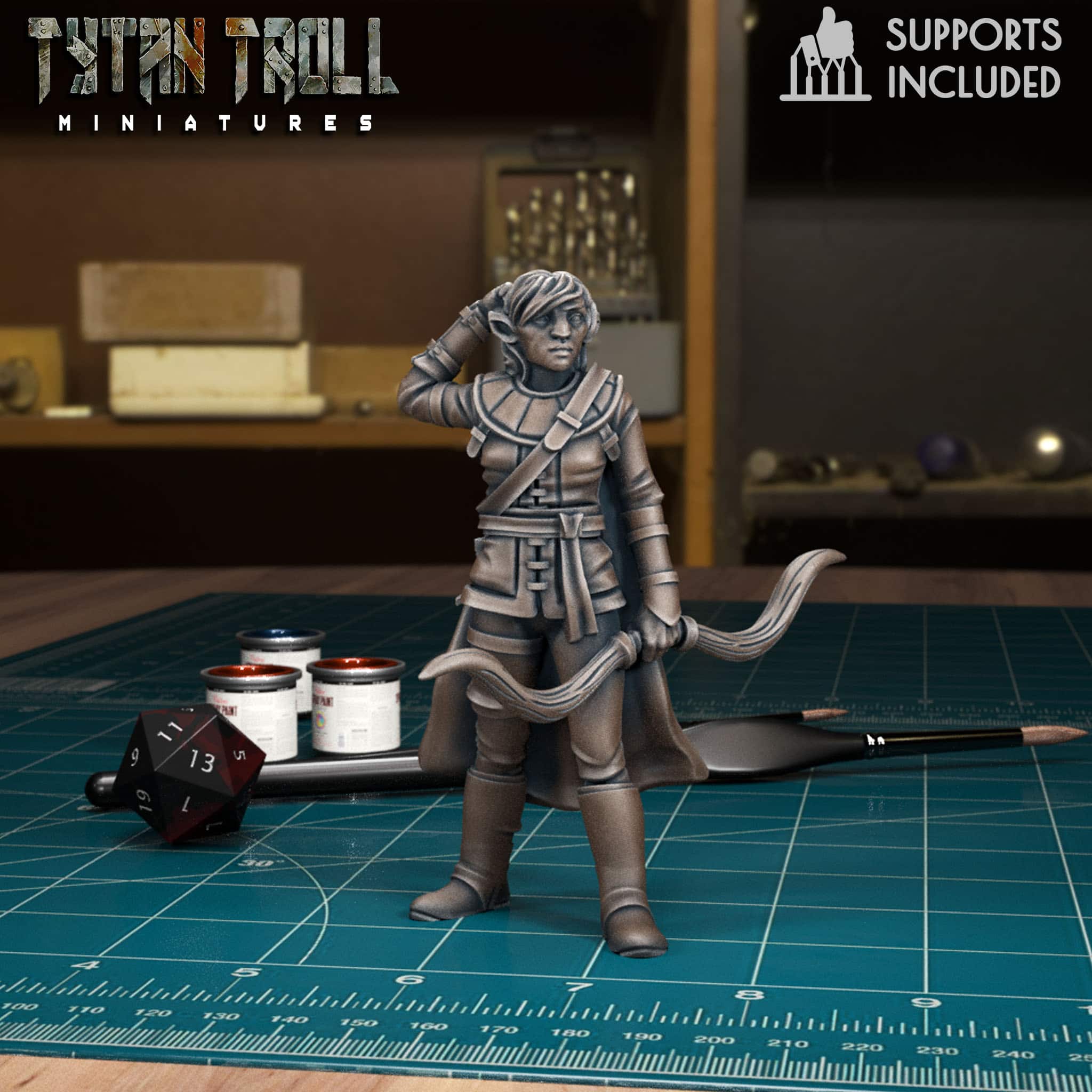 DnD Heroes Rangers - Female Firbolg by TytanTroll Miniatures - MiniHoarder