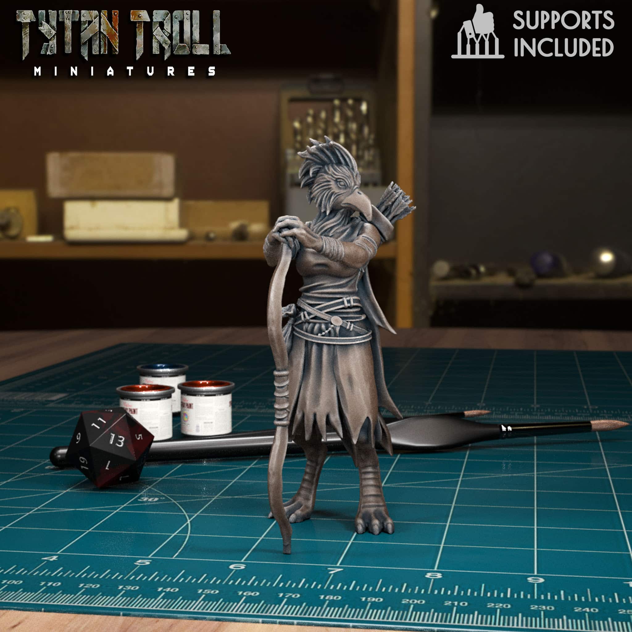 DnD Heroes Rangers - Female Kenku by TytanTroll Miniatures - MiniHoarder