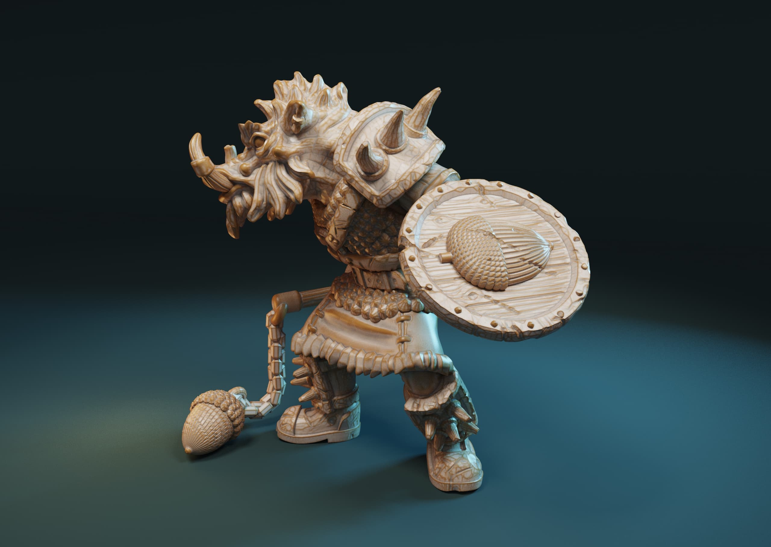 Boar warrior by Claydemon Miniatures - MiniHoarder