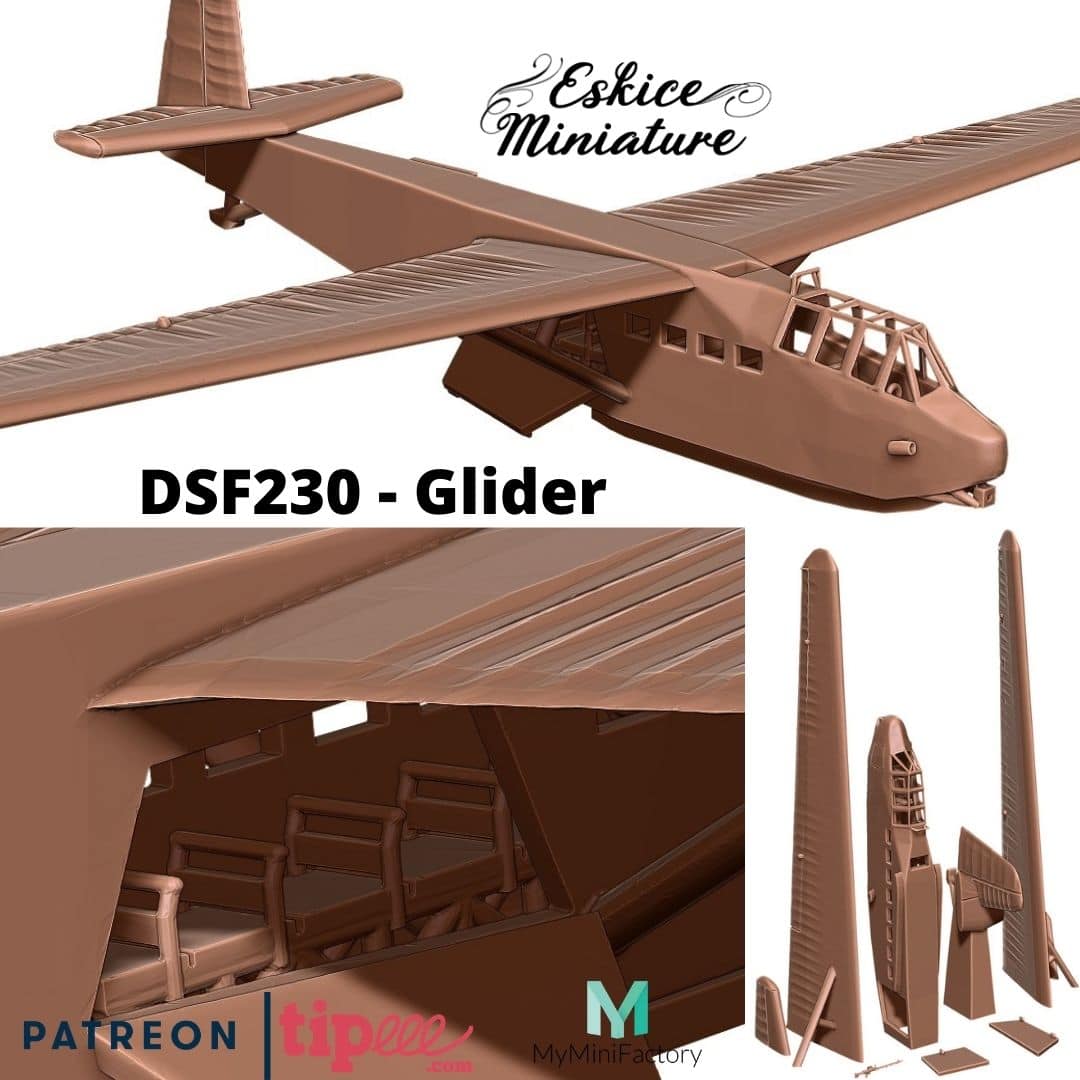 DSF230 assault glider - 28mm by Eskice Miniature - Wargaming3D