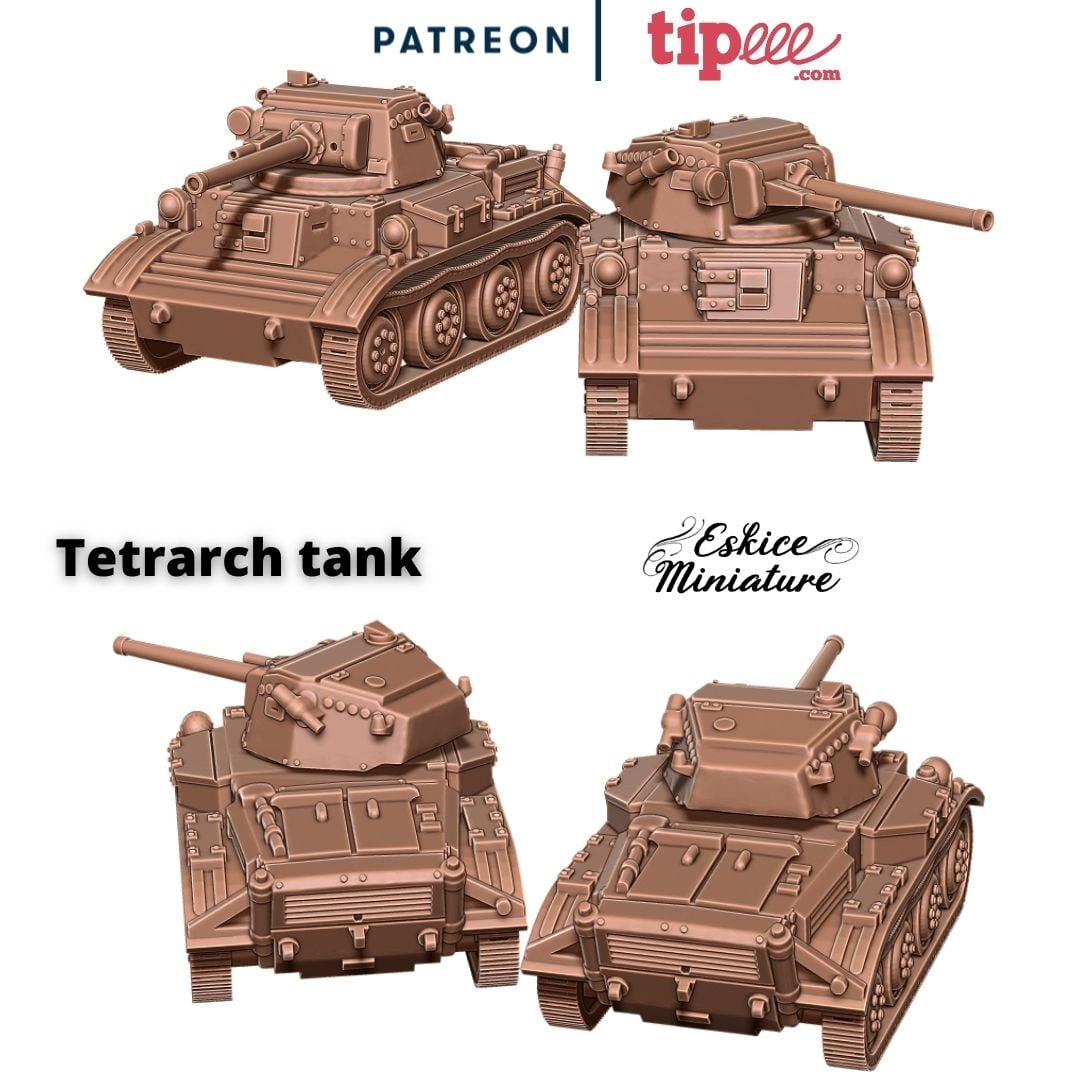 Tetrarch tank - 28mm by Eskice Miniature - Wargaming3D