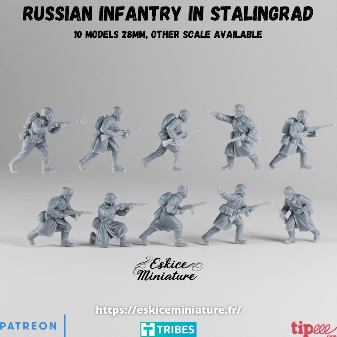 Russian infantry in Stalingrad serie 1 - 28mmn by Eskice Miniature ...