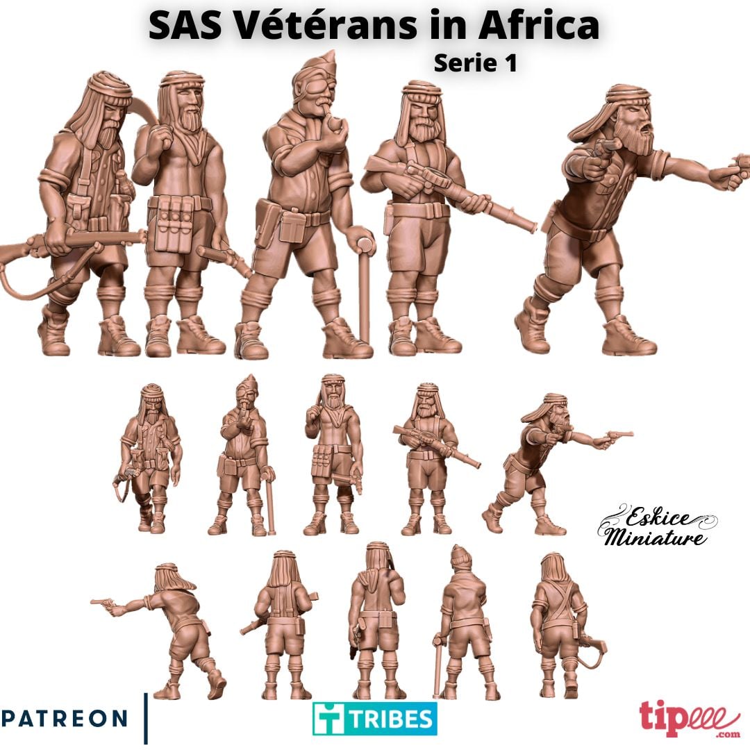 SAS veterans in africa WW2 - 28mm by Eskice Miniature - Wargaming3D