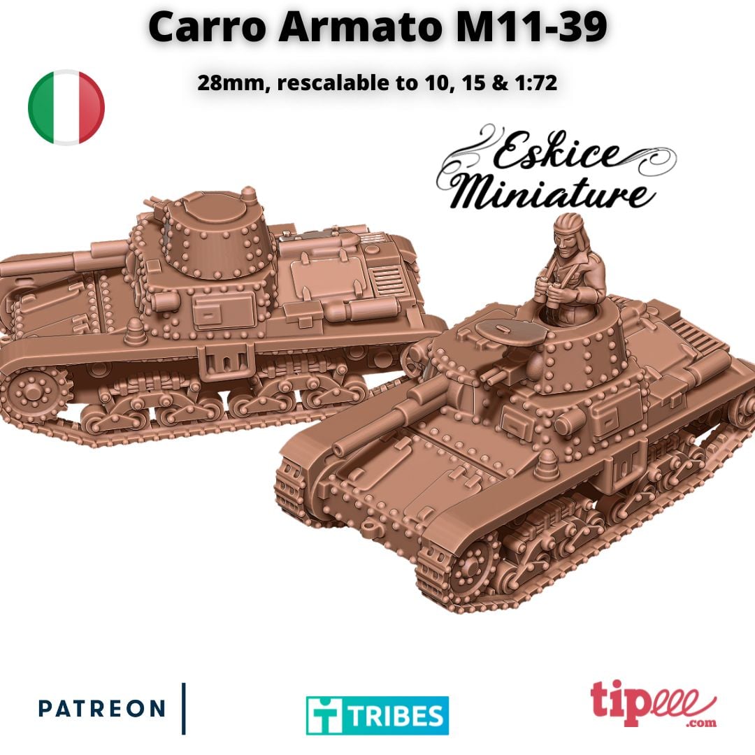 Carro Armato M11-39 with pilot - 28mm by Eskice Miniature - Wargaming3D
