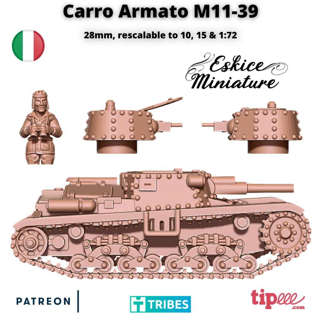 Carro Armato M11-39 with pilot - 28mm by Eskice Miniature - Wargaming3D