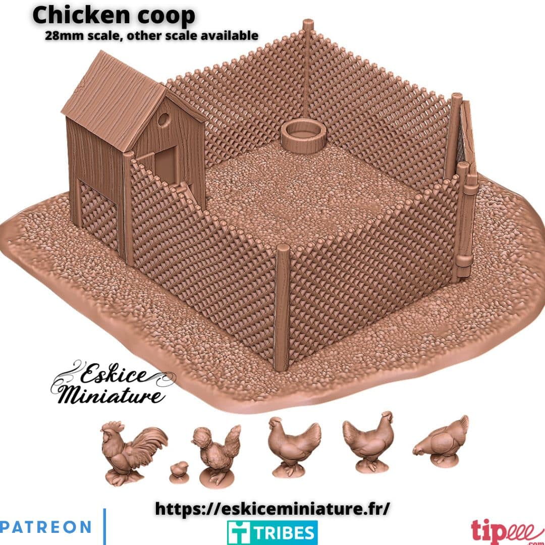 Chicken coop - 28mm by Eskice Miniature - Wargaming3D