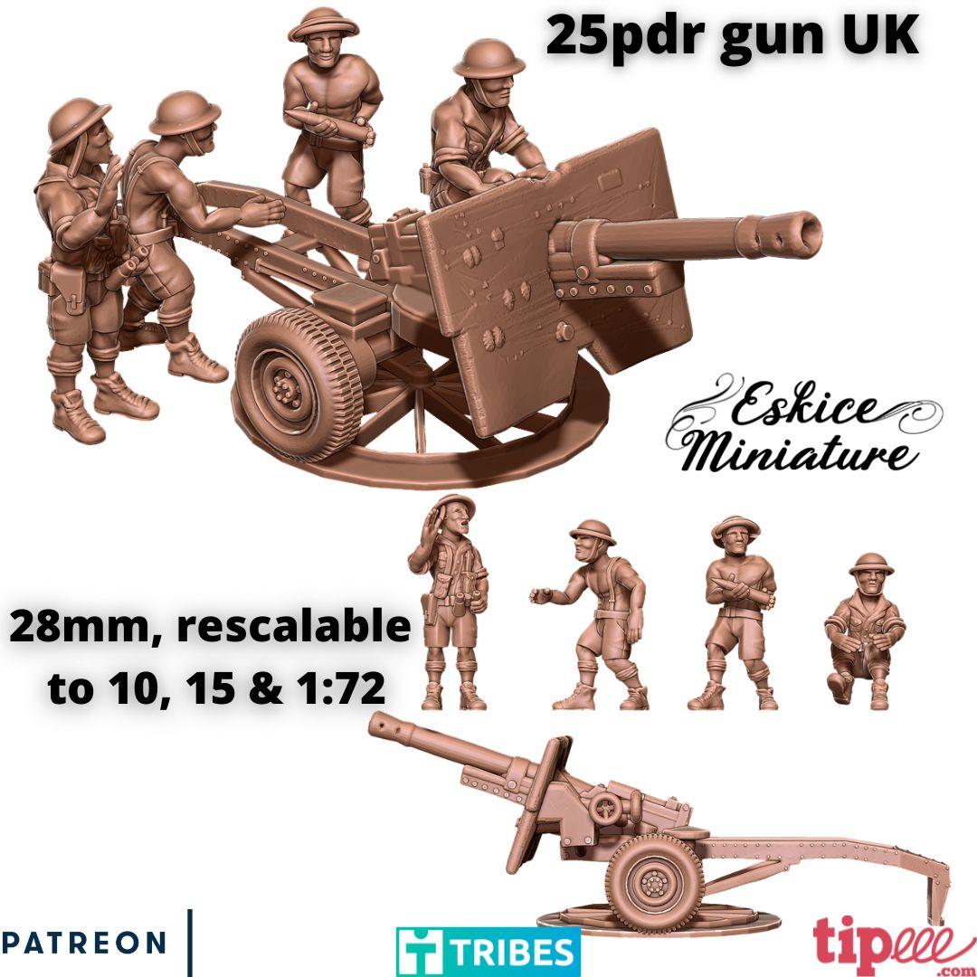 25pdr UK in Africa - 28mm by Eskice Miniature - Wargaming3D