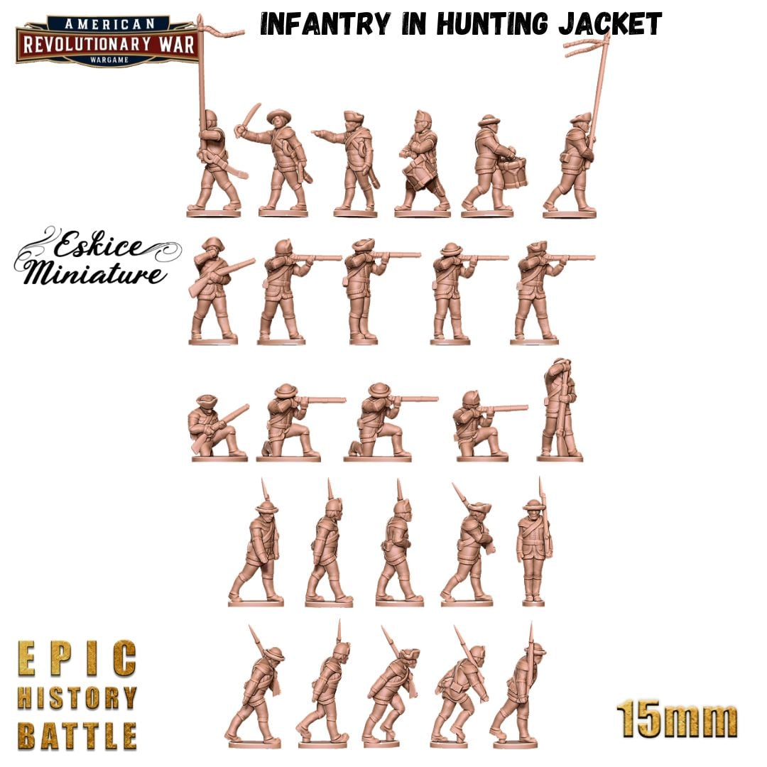 AWI - Riflemen in hunting shirts (27 models) - 15mm for EHB by Eskice ...