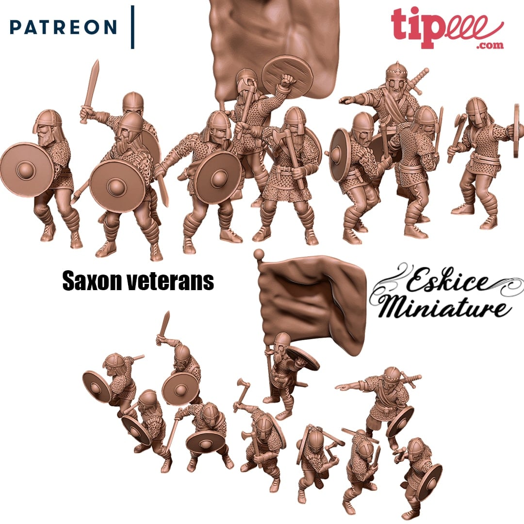 Saxons warriors serie 1 - 28mm by Eskice Miniature - Wargaming3D